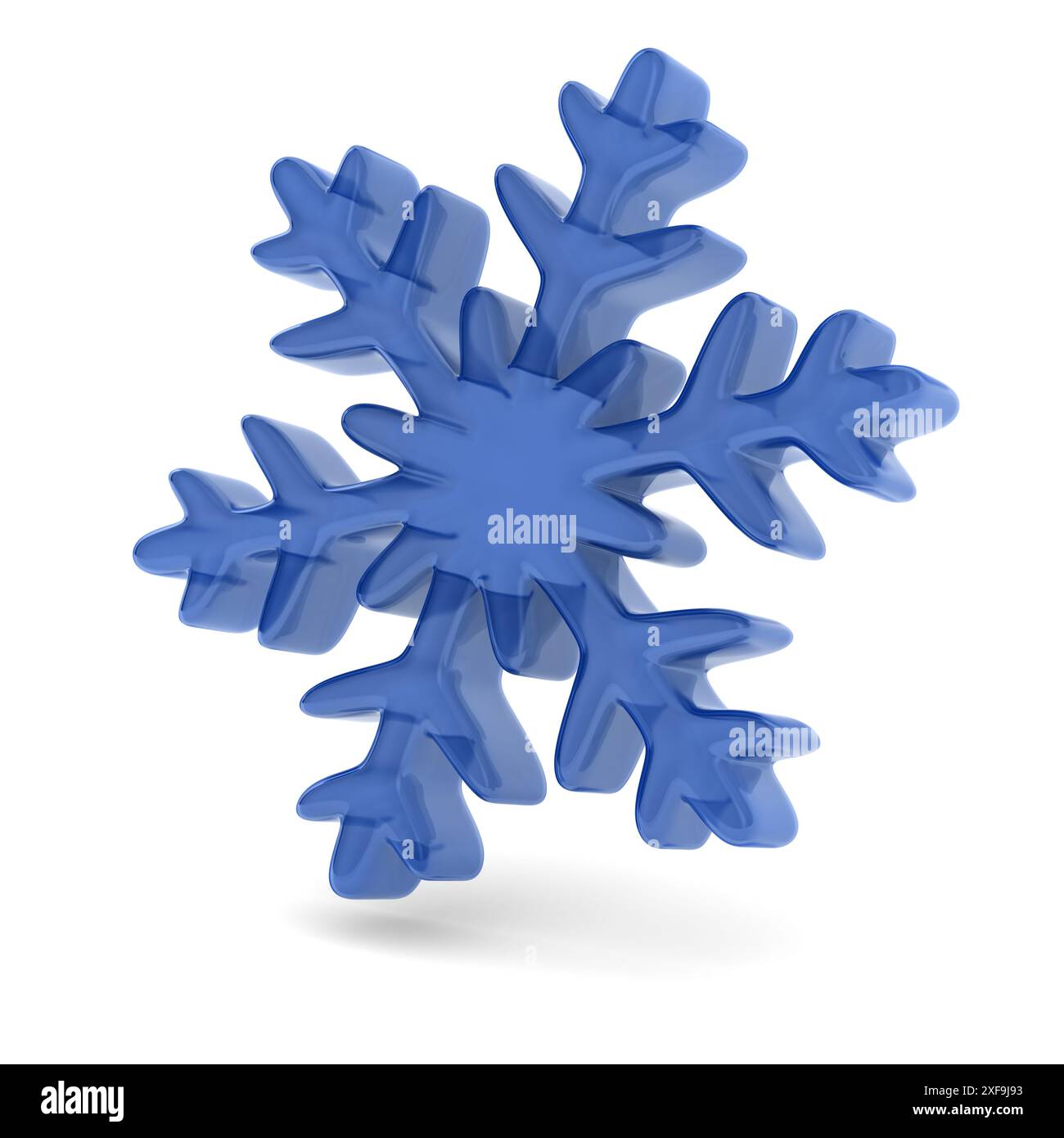 snowflake on white background. Isolated 3D illustration Stock Photo - Alamy