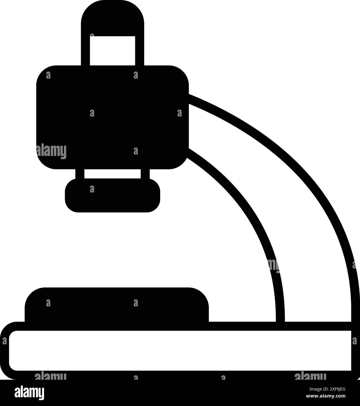 A black and white drawing of a microscope. The image is of a simple ...