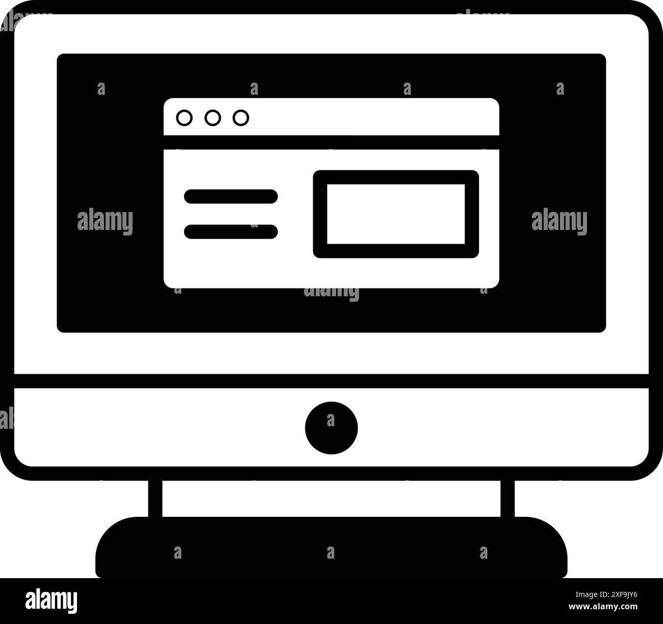 A computer monitor with a black and white screen. The monitor is ...