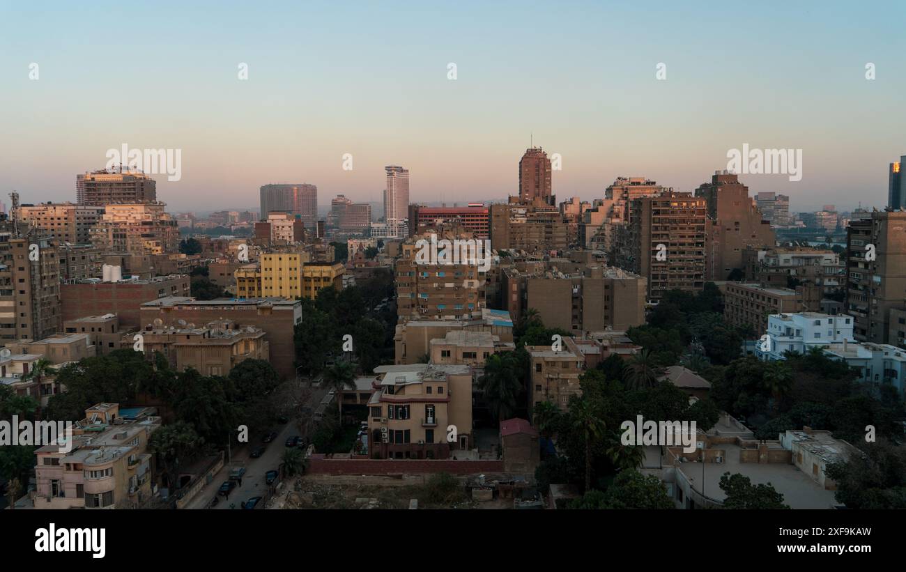 View of Dokki at sunset in Caïo, Egypt Stock Photo - Alamy