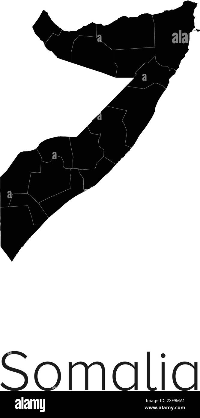 Somalia Map Vector Illustration - Silhouette, Outline, Somalia Travel ...
