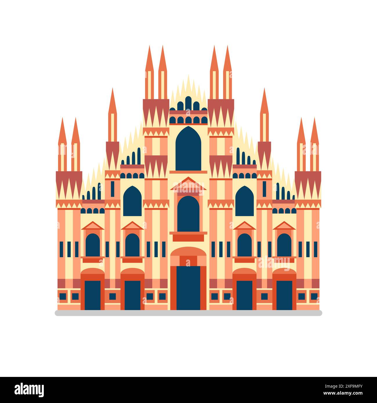 Gothic facade milan cathedral Stock Vector Images - Alamy