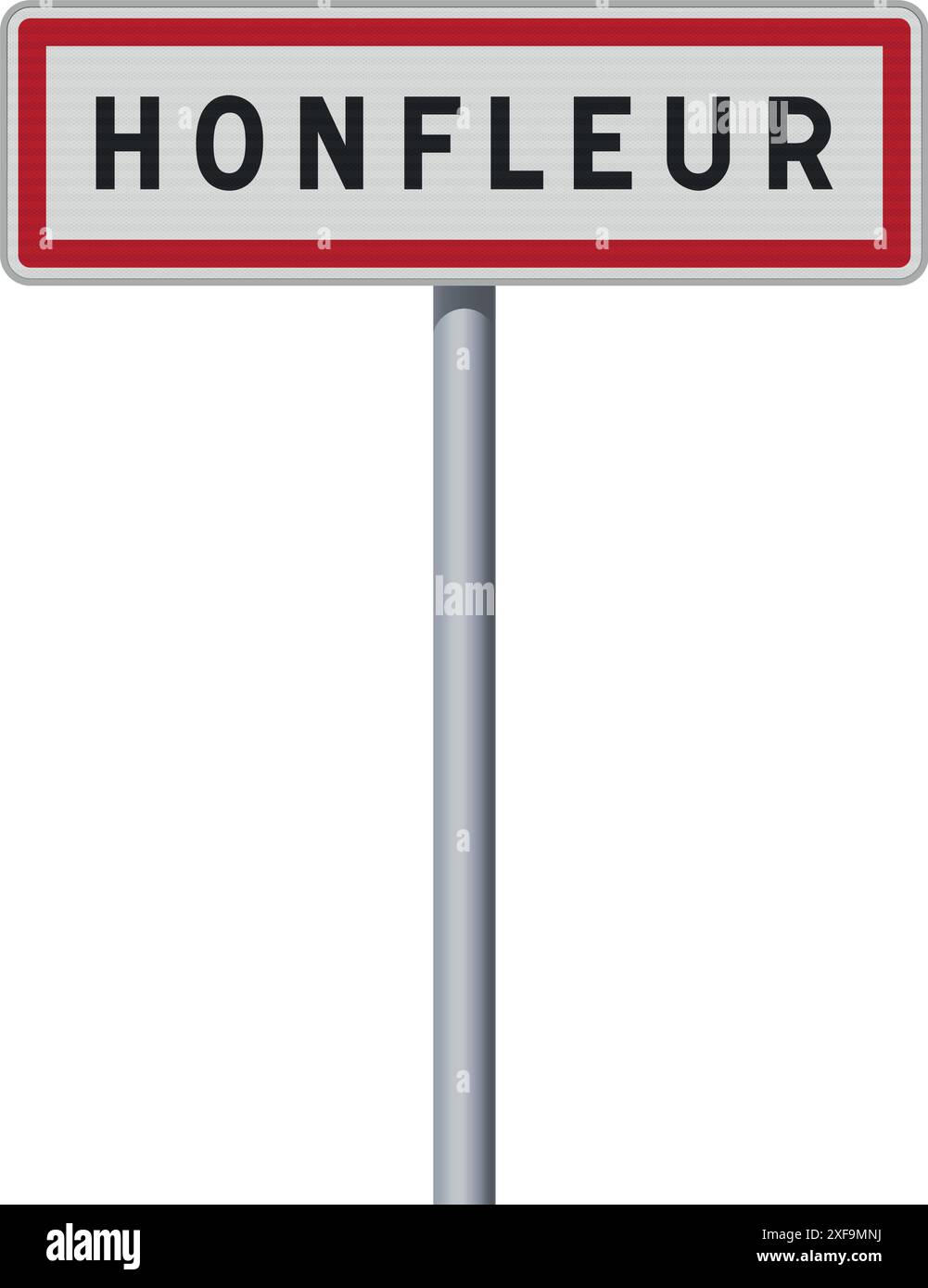 Vector illustration of the City of Honfleur (France) entrance road sign ...