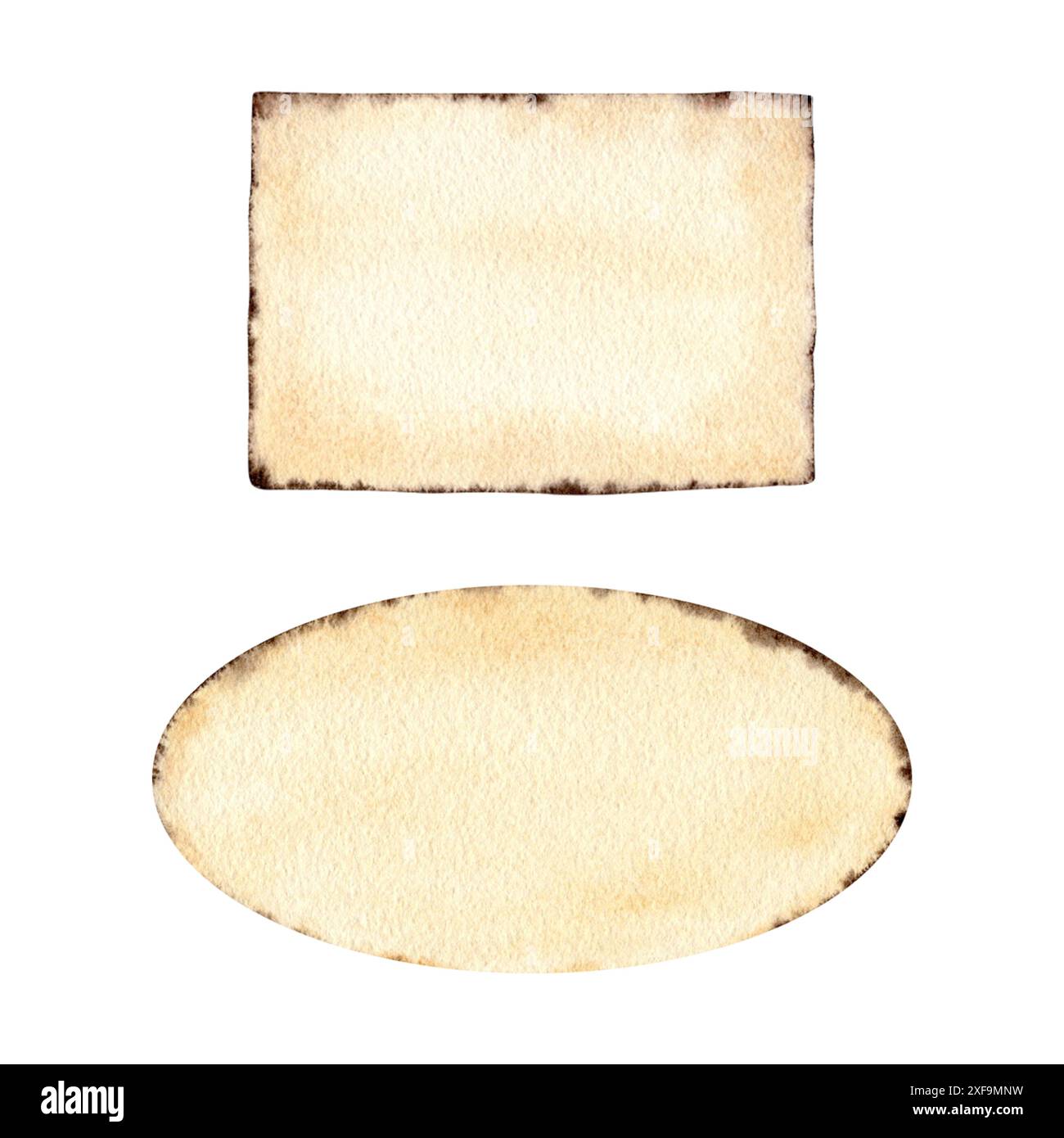 Vintage pieces of paper collection. Stained letter. Writing sheet copy ...