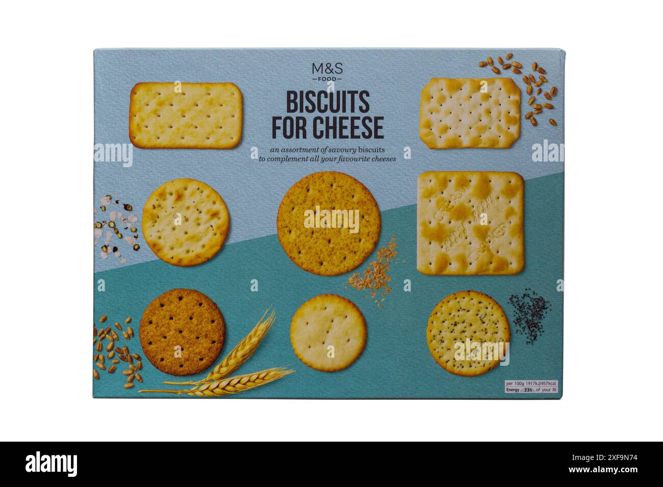 Box of Biscuits for Cheese from M&S isolated on white background - an ...