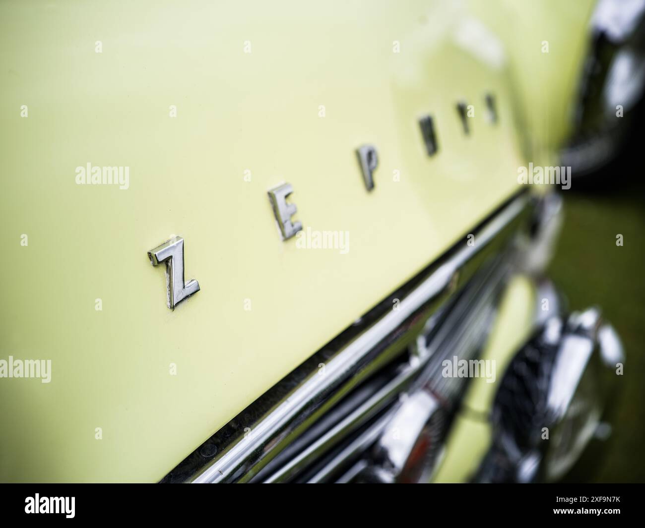 Details of Vintage Classic Car Zephyr at Wendron Car Show Stock Photo ...