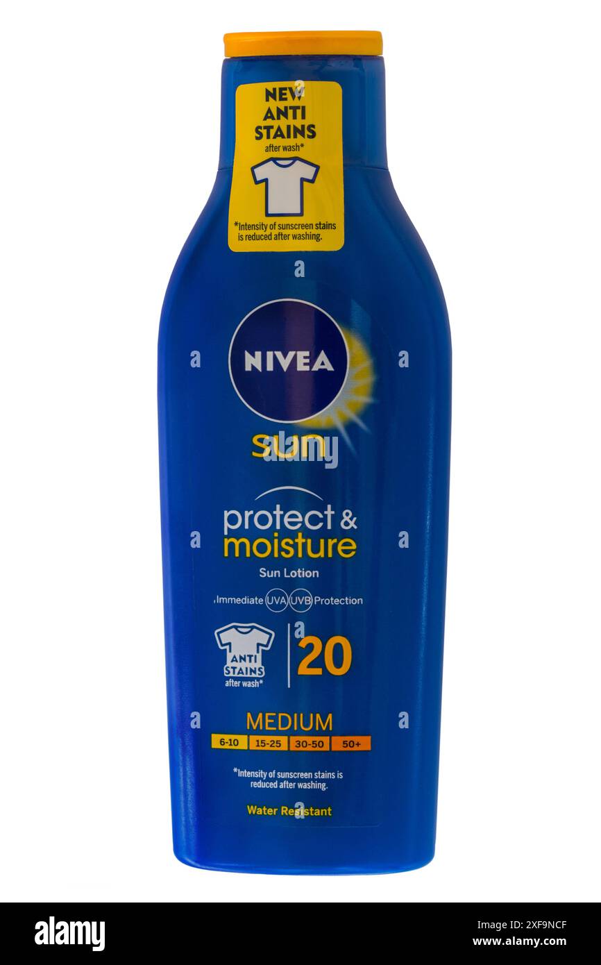 bottle of Nivea Sun protect & moisture SPF factor 20 medium sun lotion ...