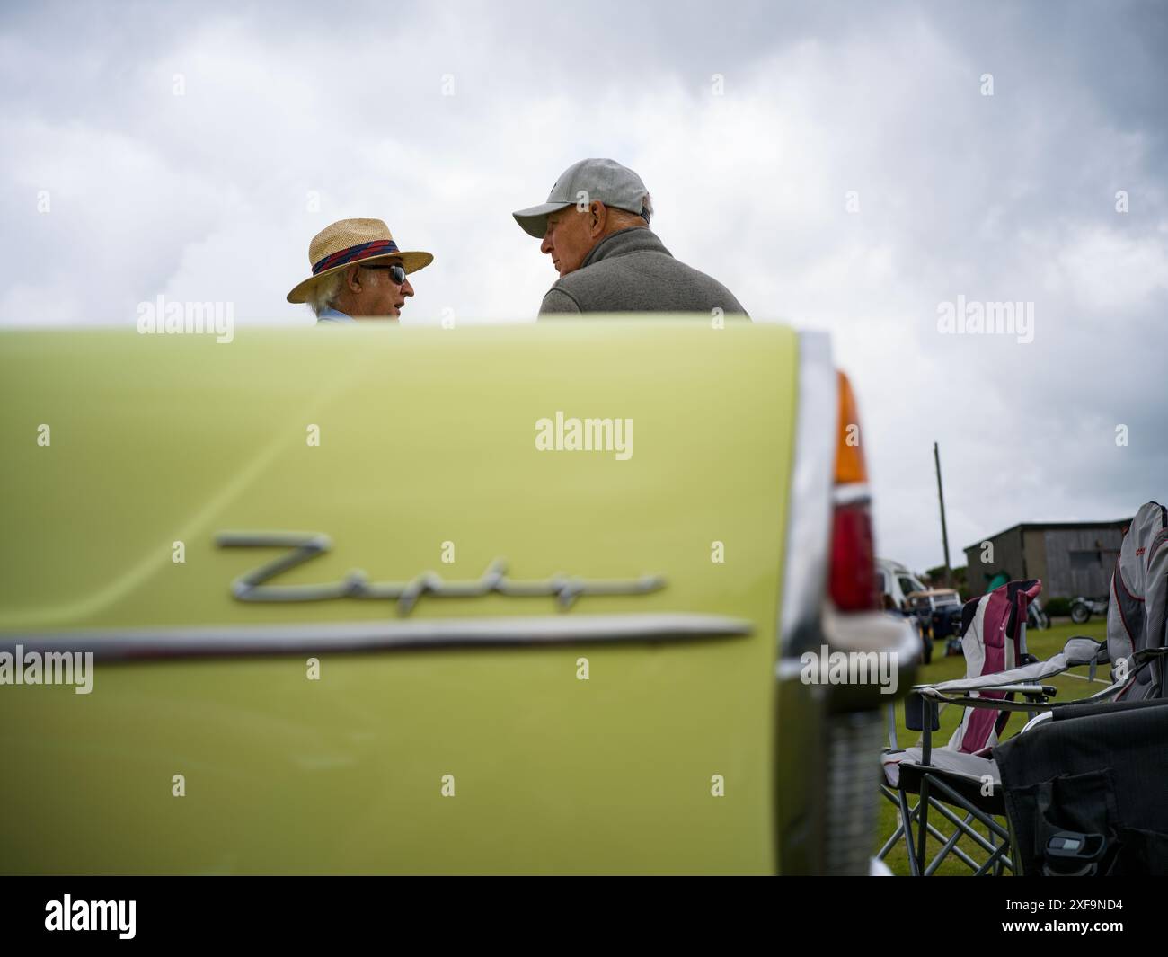 Details of Vintage Classic Car Zephyr at Wendron Car Show Stock Photo ...