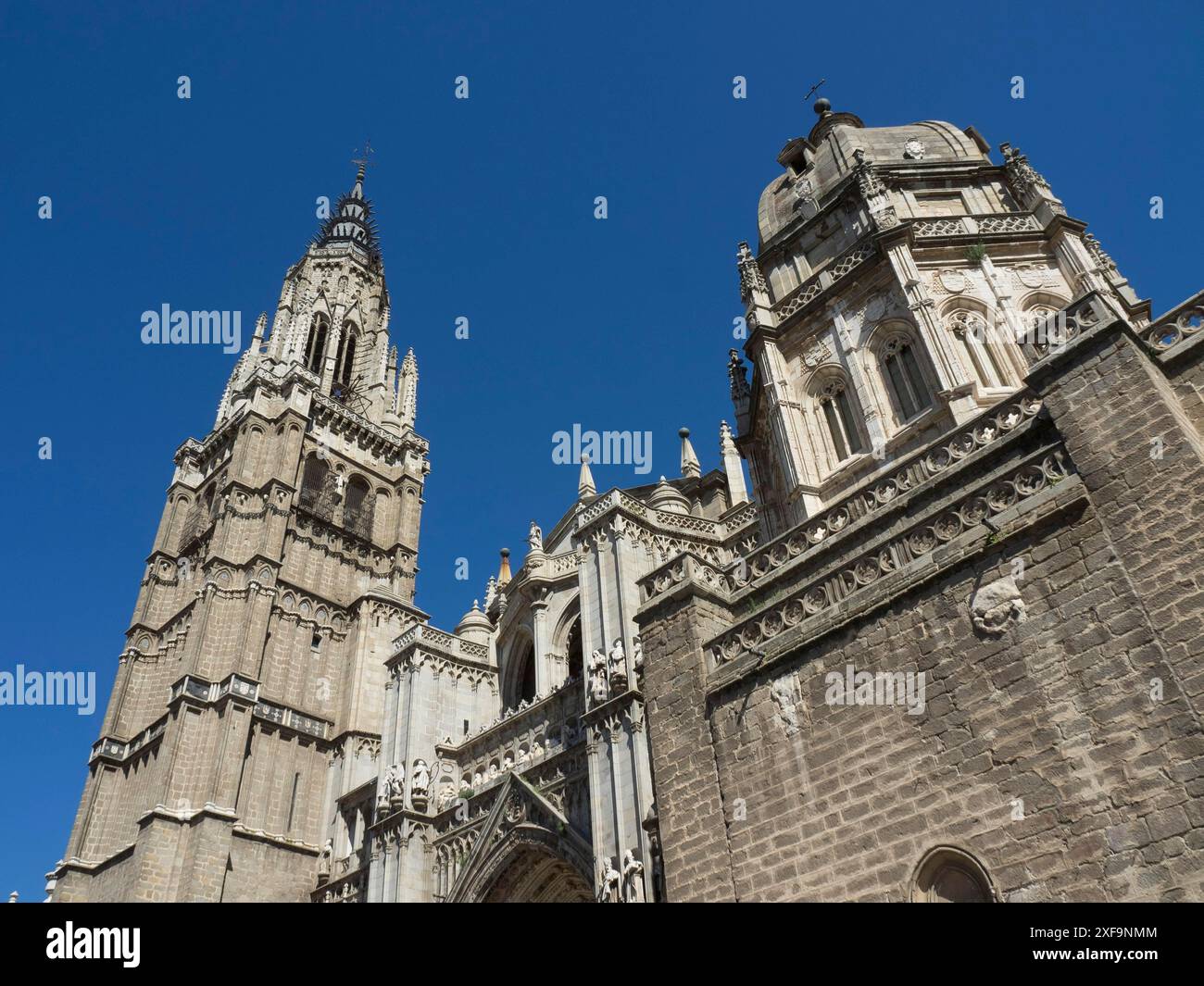 Gothic cathedral with high towers and detailed stone architecture ...