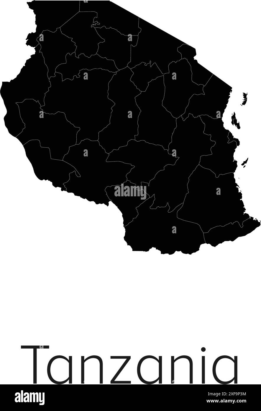 Tanzania Map Vector Illustration Silhouette Outline Tanzania Travel