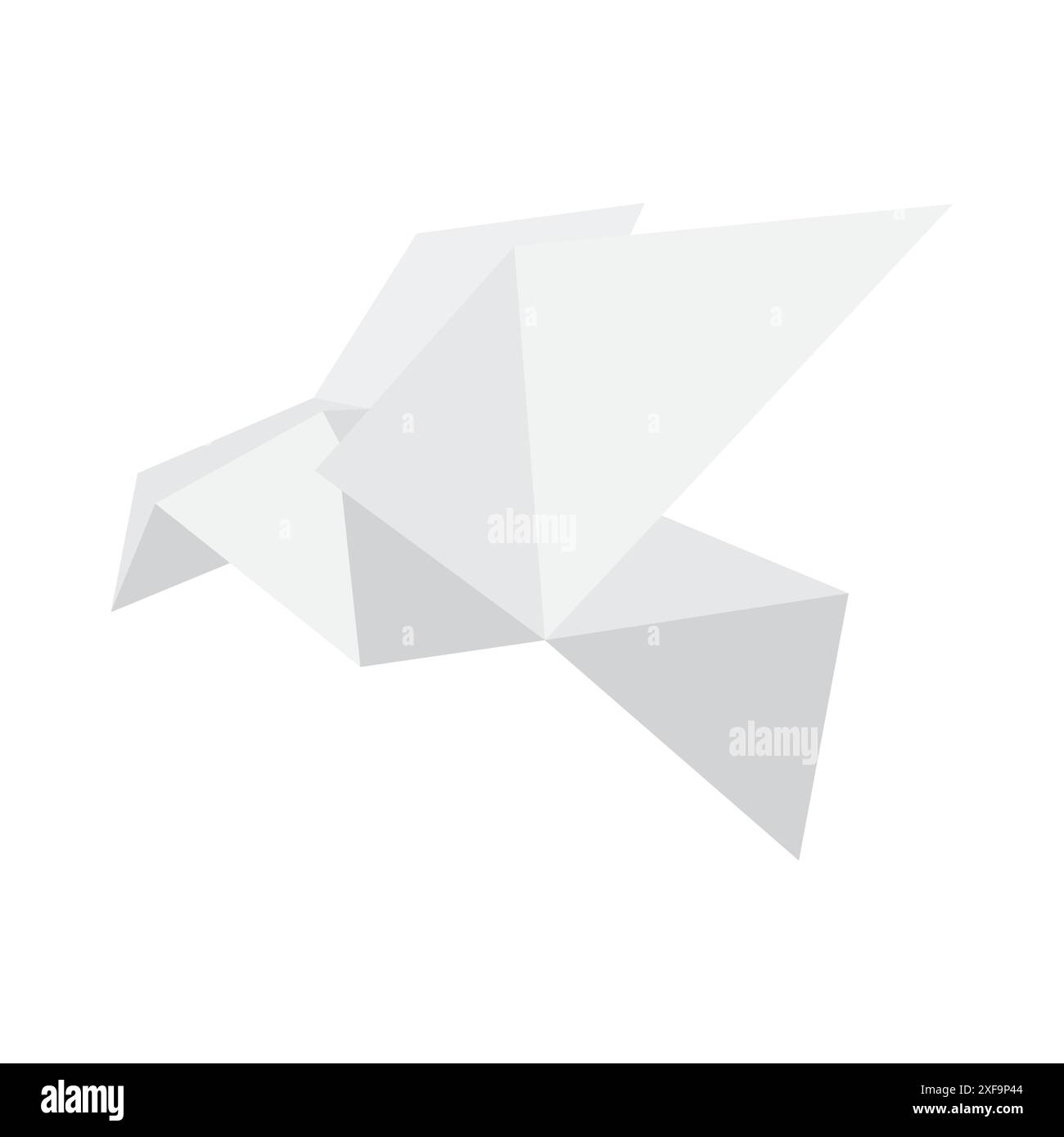 Origami paper dove, craft white bird and decorative oriental toy vector ...