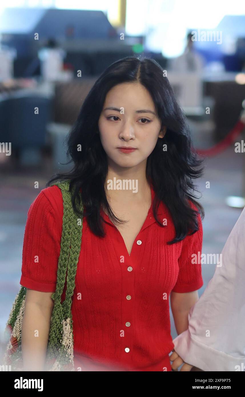 Chinese actress, singer and model Shen Yue appears at the airport in ...