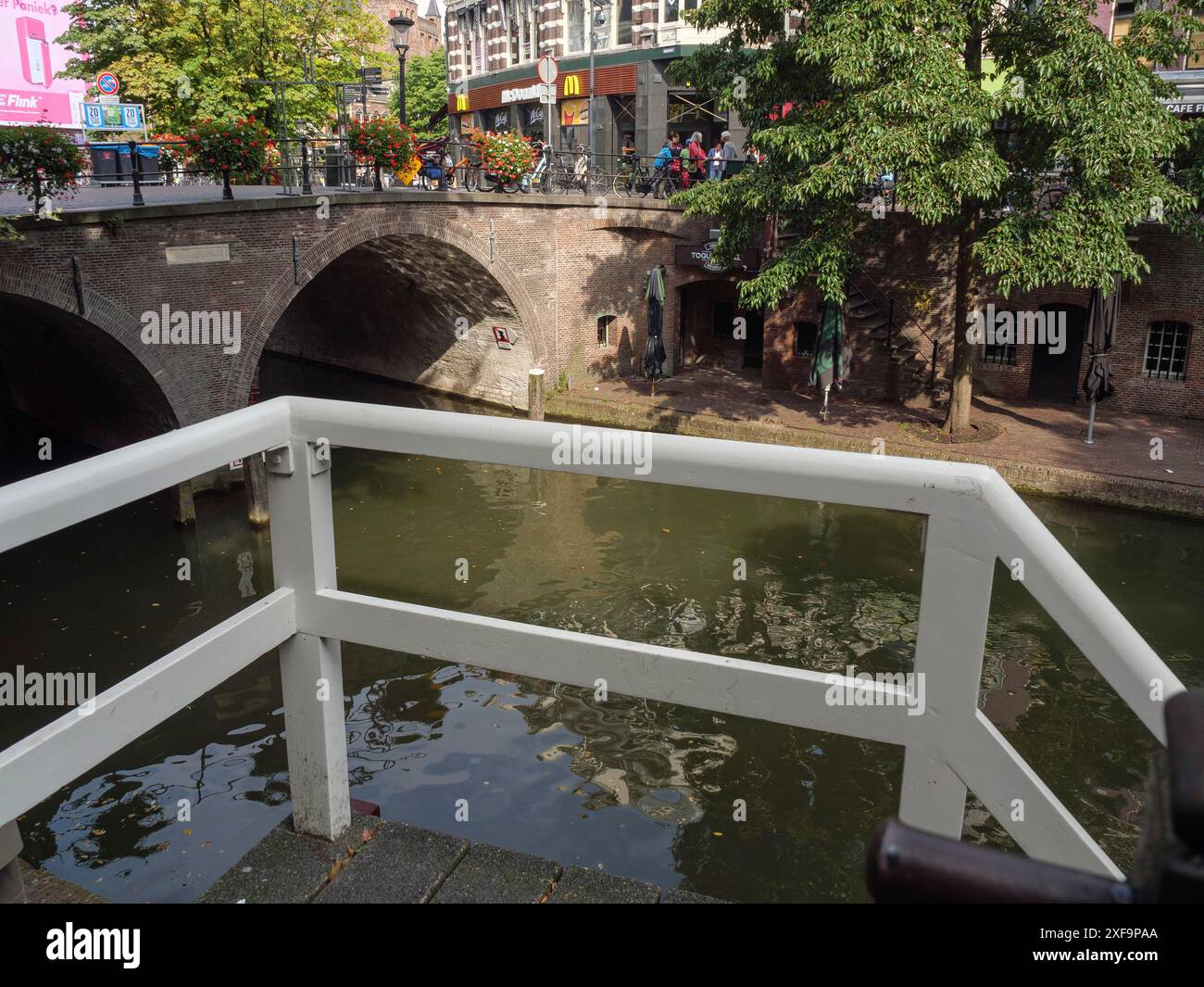 View of a canal from a bridge with a view of the water and surrounding ...