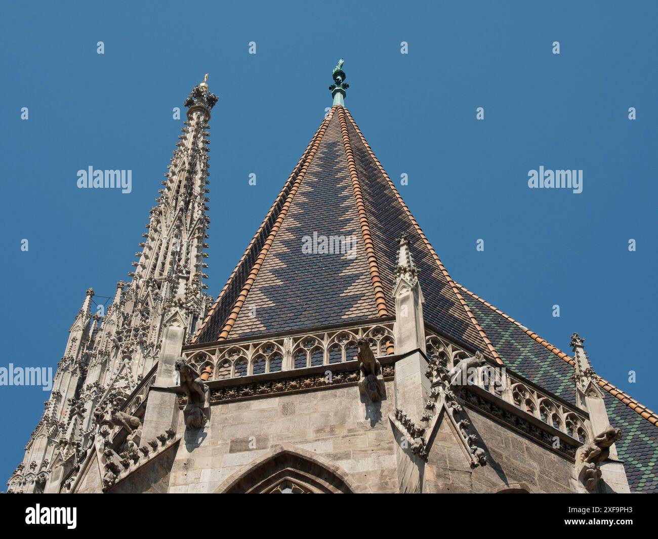 Historic Gothic cathedral with striking roof tiles and an impressive ...