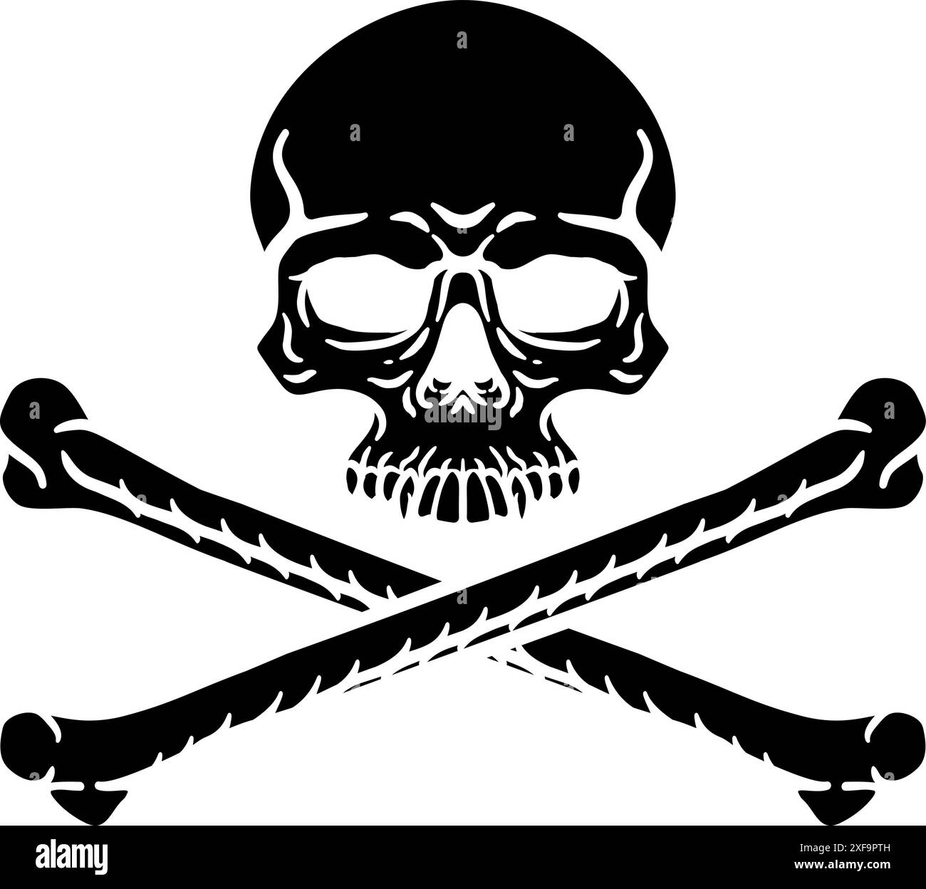 Skull And Crossbones Pirate Grim Reaper Cartoon Stock Vector Image ...