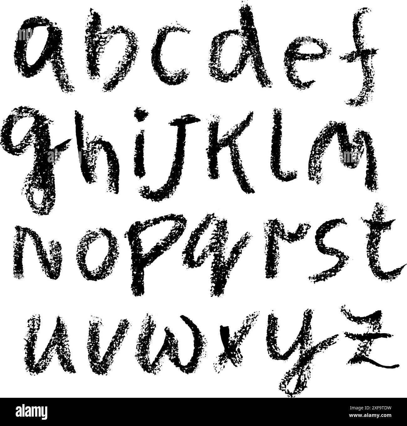 Hand Drawn Grunge Chalk Textured Font Stock Vector Image & Art - Alamy