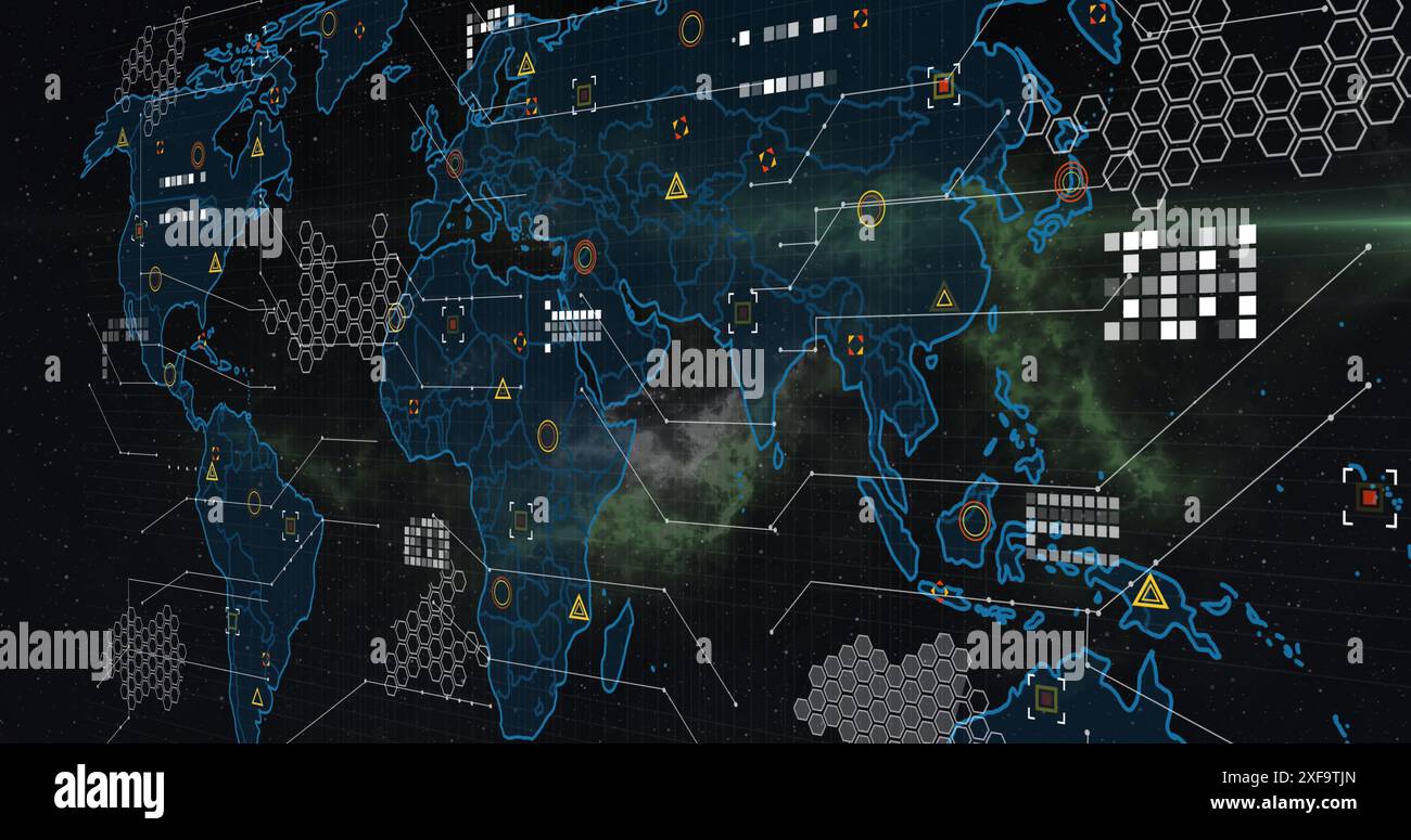 Network world map over hi-res stock photography and images - Alamy