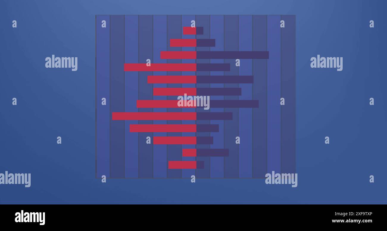 Image of statistical data processing against blue background Stock ...
