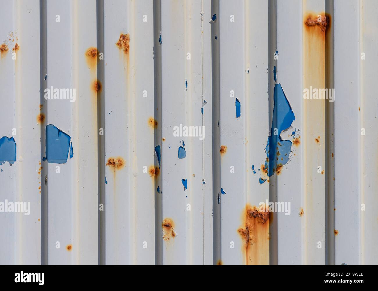 shipping container with peeling white paint Stock Photo - Alamy