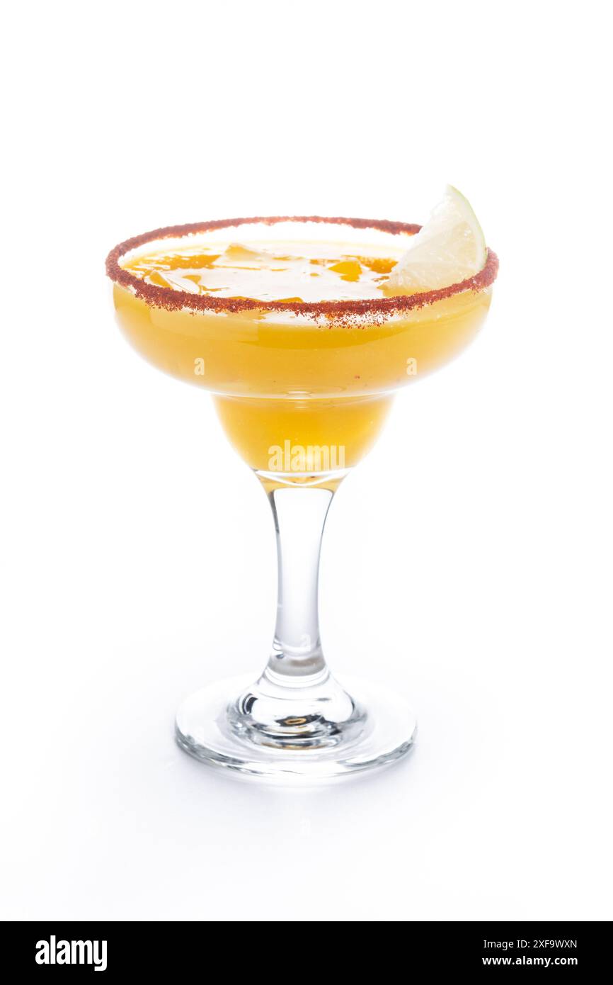 Fresh mango cocktail. Mexican mango coktail isolated on white ...