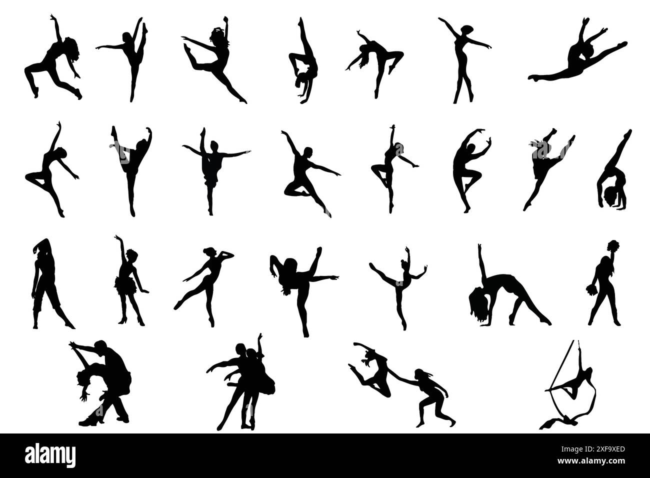 Set dancing people silhouette. Dancing People silhouette Stock Vector ...