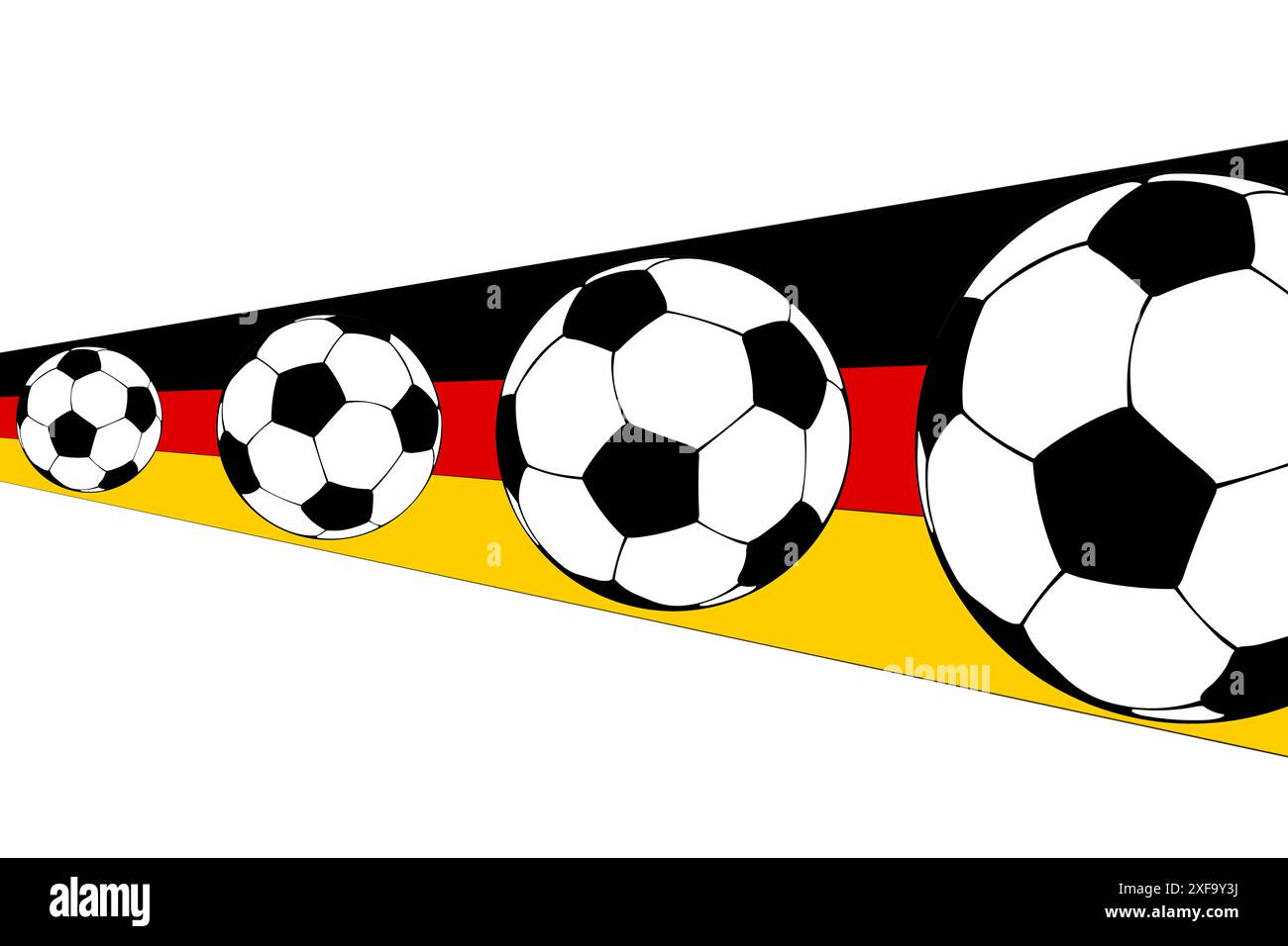 balloons and the German flag in perspective, flowing balloons, European ...