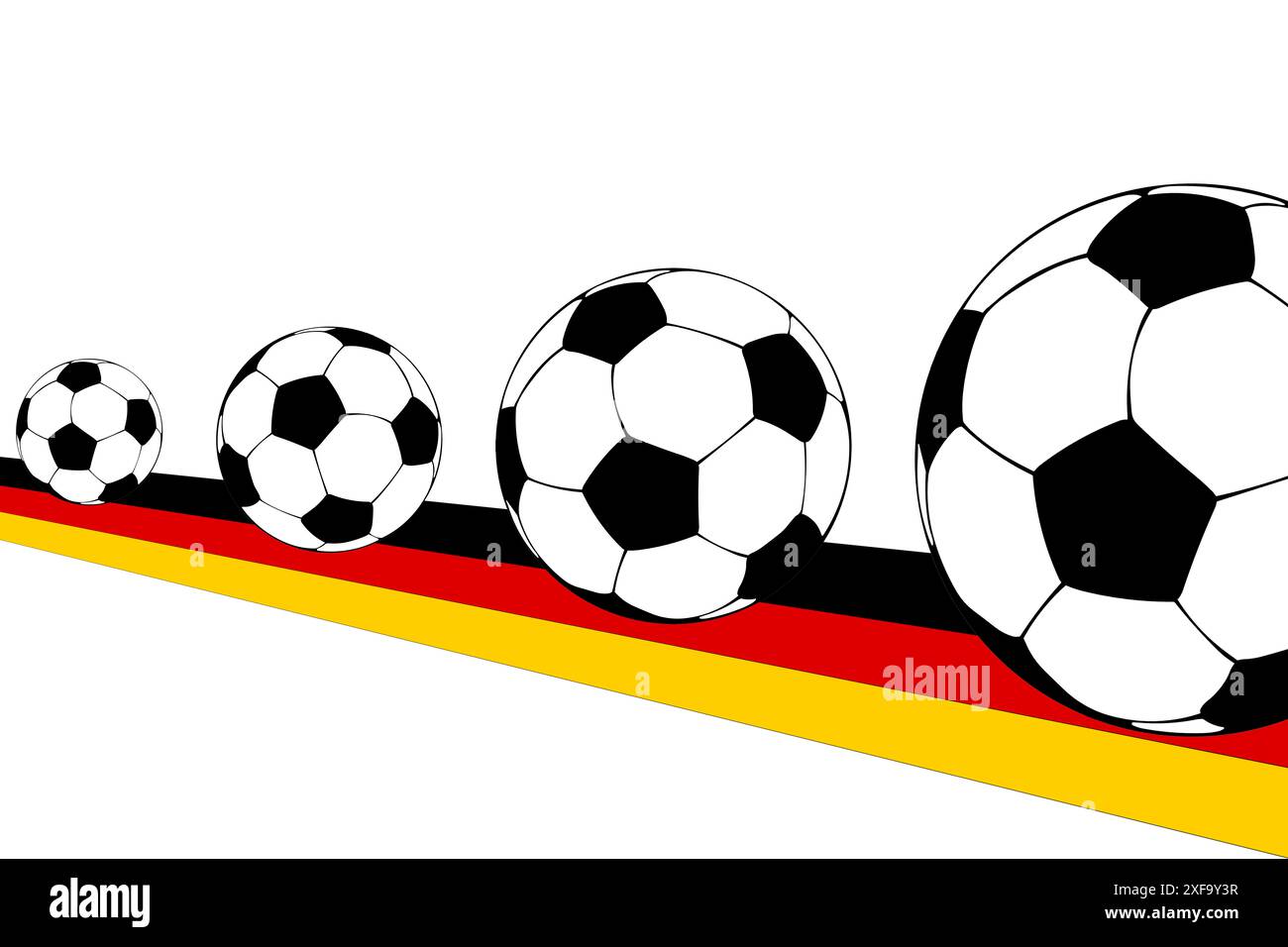 balloons and the German flag in perspective, flowing balloons, European ...