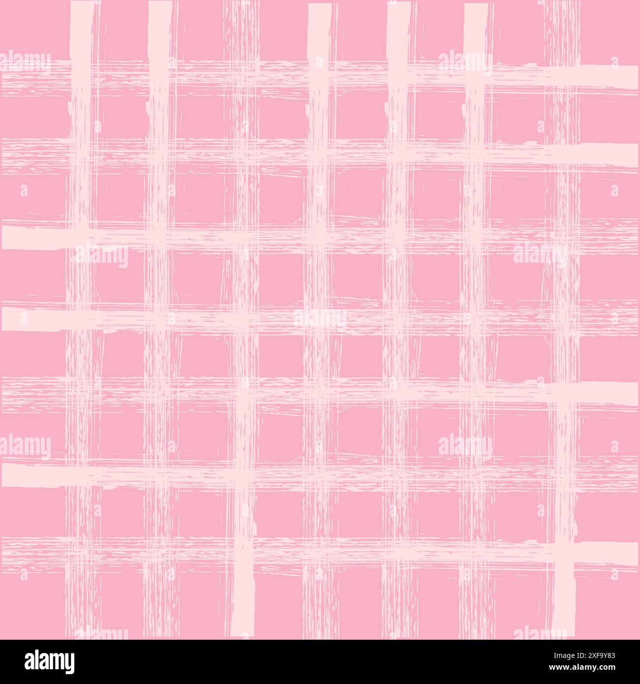 Vector hand drawn brush textured checkered pattern. crayon dry paint ...