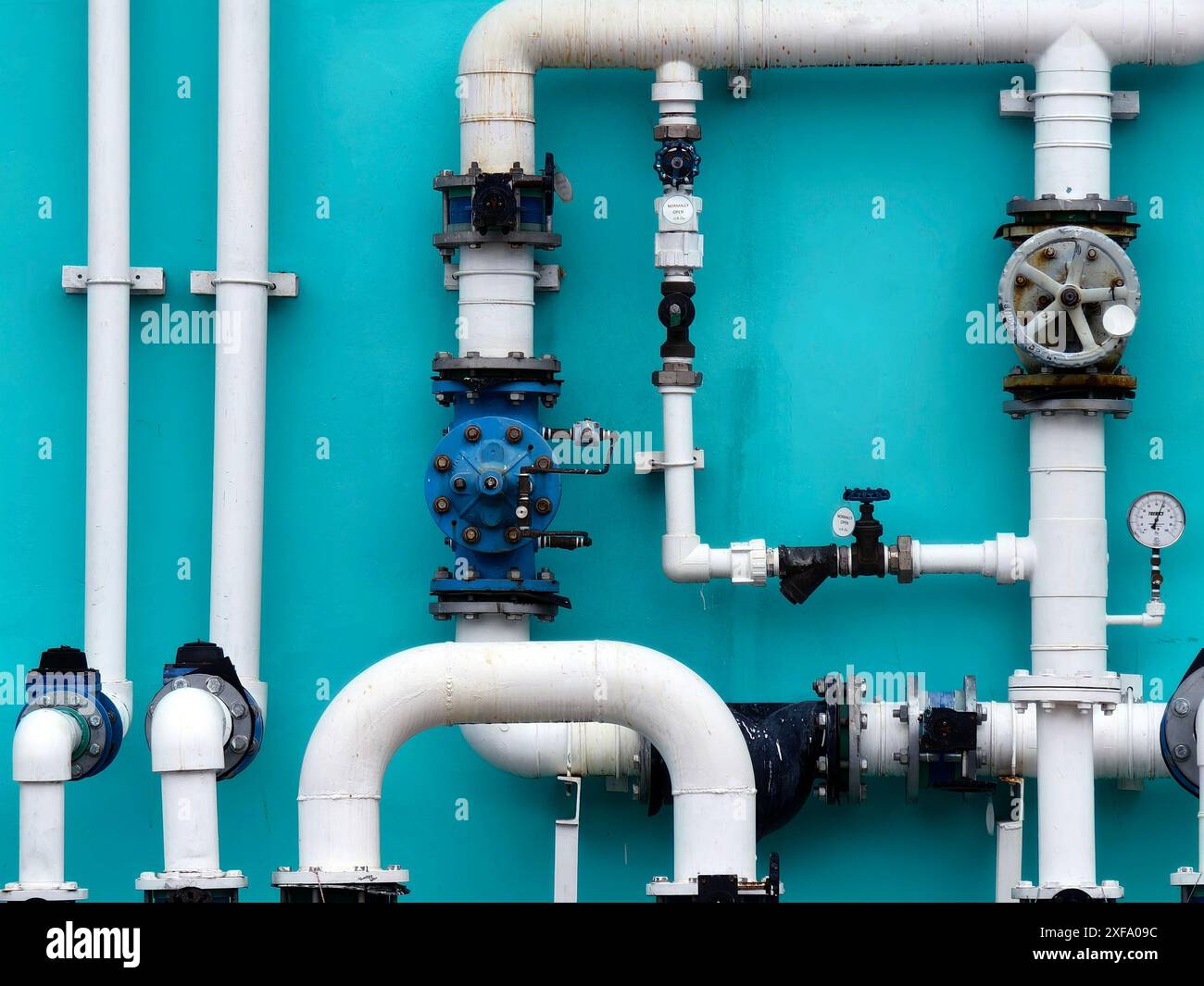 Header pipes valve zone and fire alarm control system at industrial ...