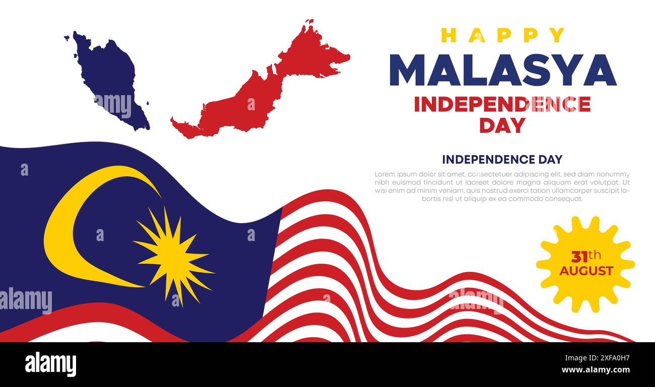 Malaysia Independence Day Web Banner and Background. Happy 31st August ...