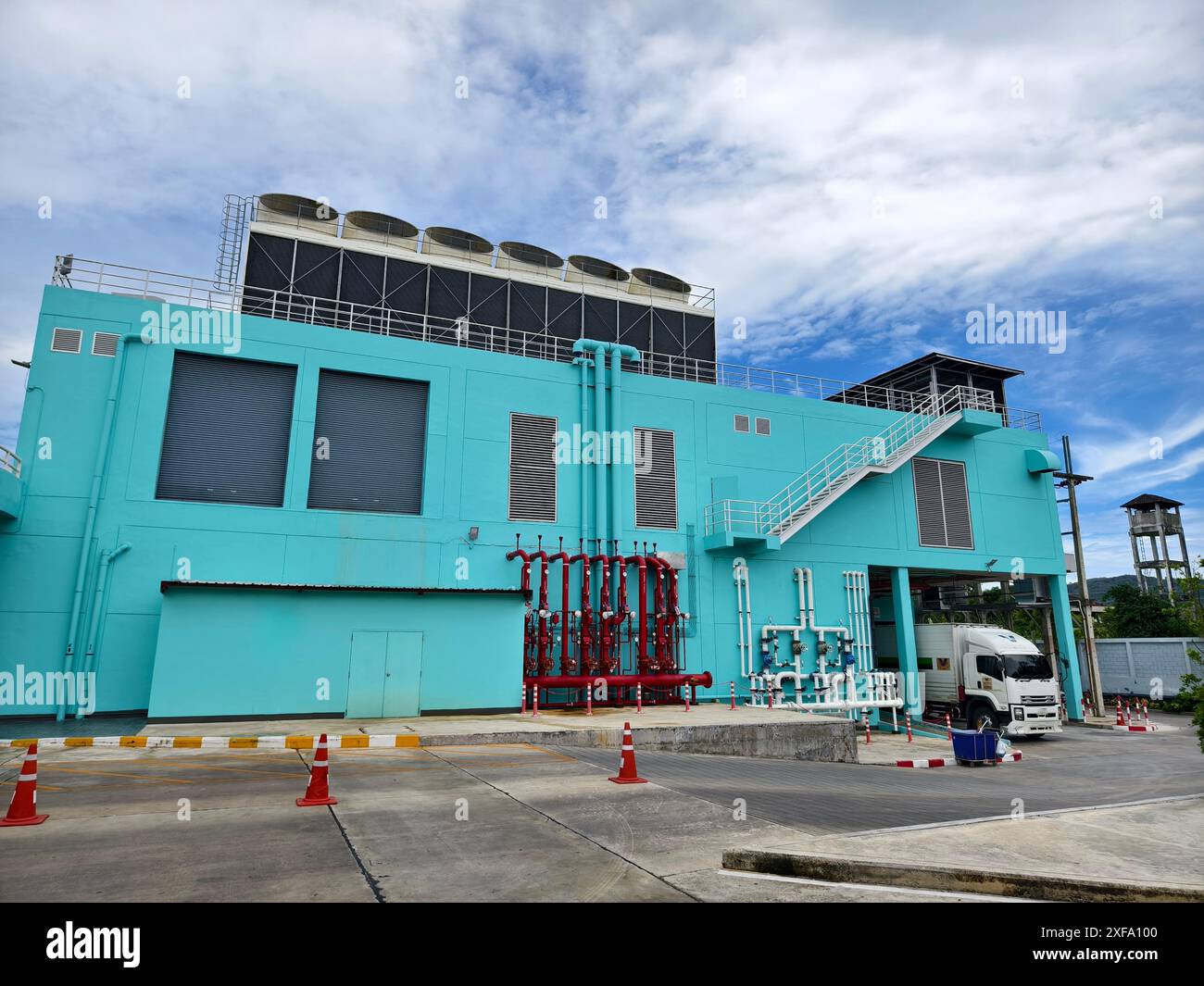 Header pipes valve zone and fire alarm control system at industrial ...