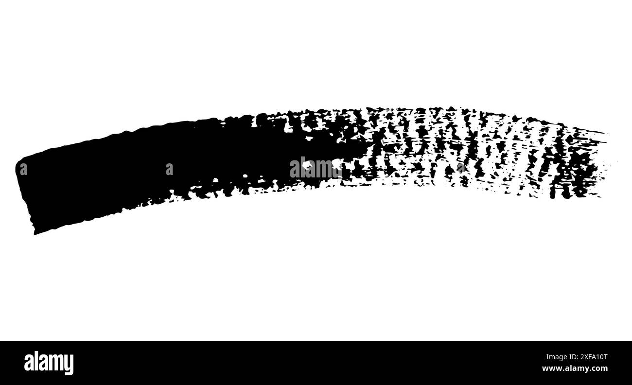 Black ink paint vector brush strokes. Thick dirty distress texture ...