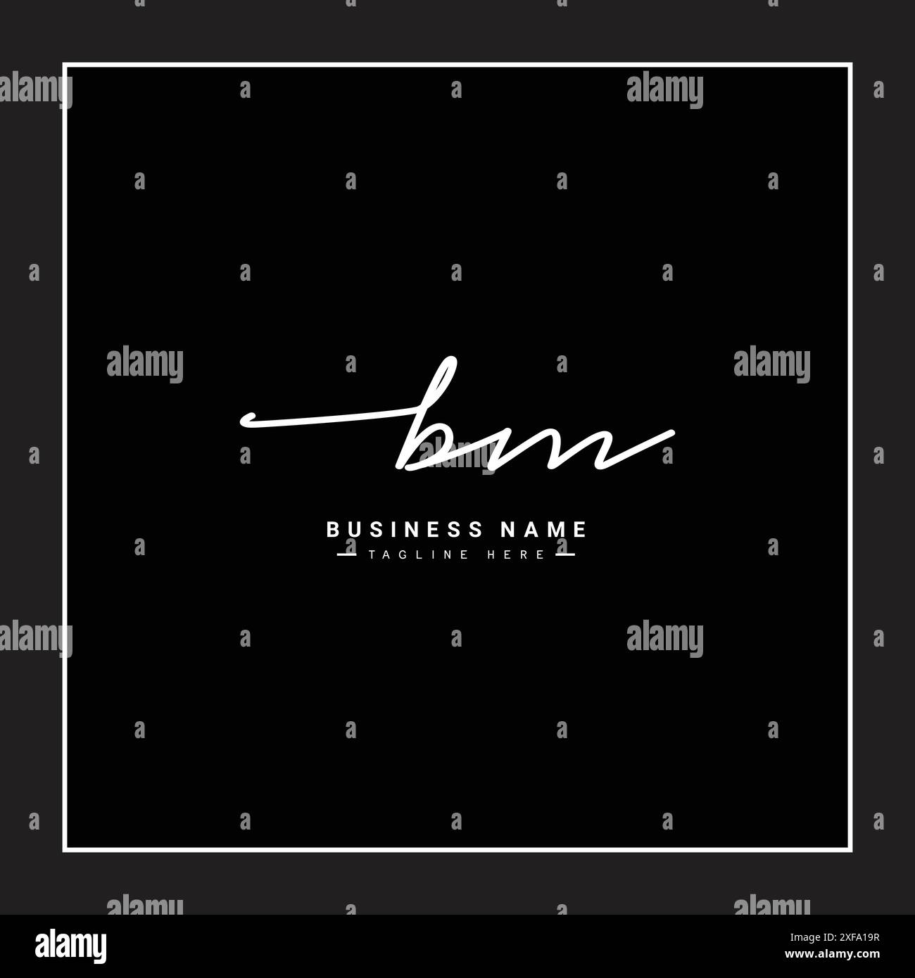 Initial Letter BM Vector Logo Template in handwritten Signature Style ...