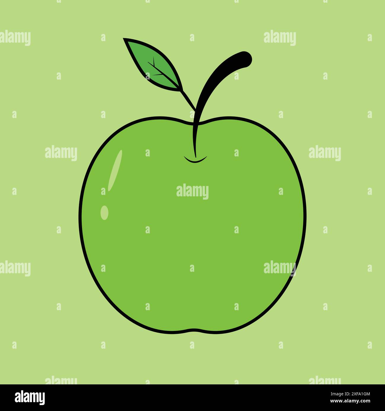 Green apple vector Stock Vector Images - Alamy