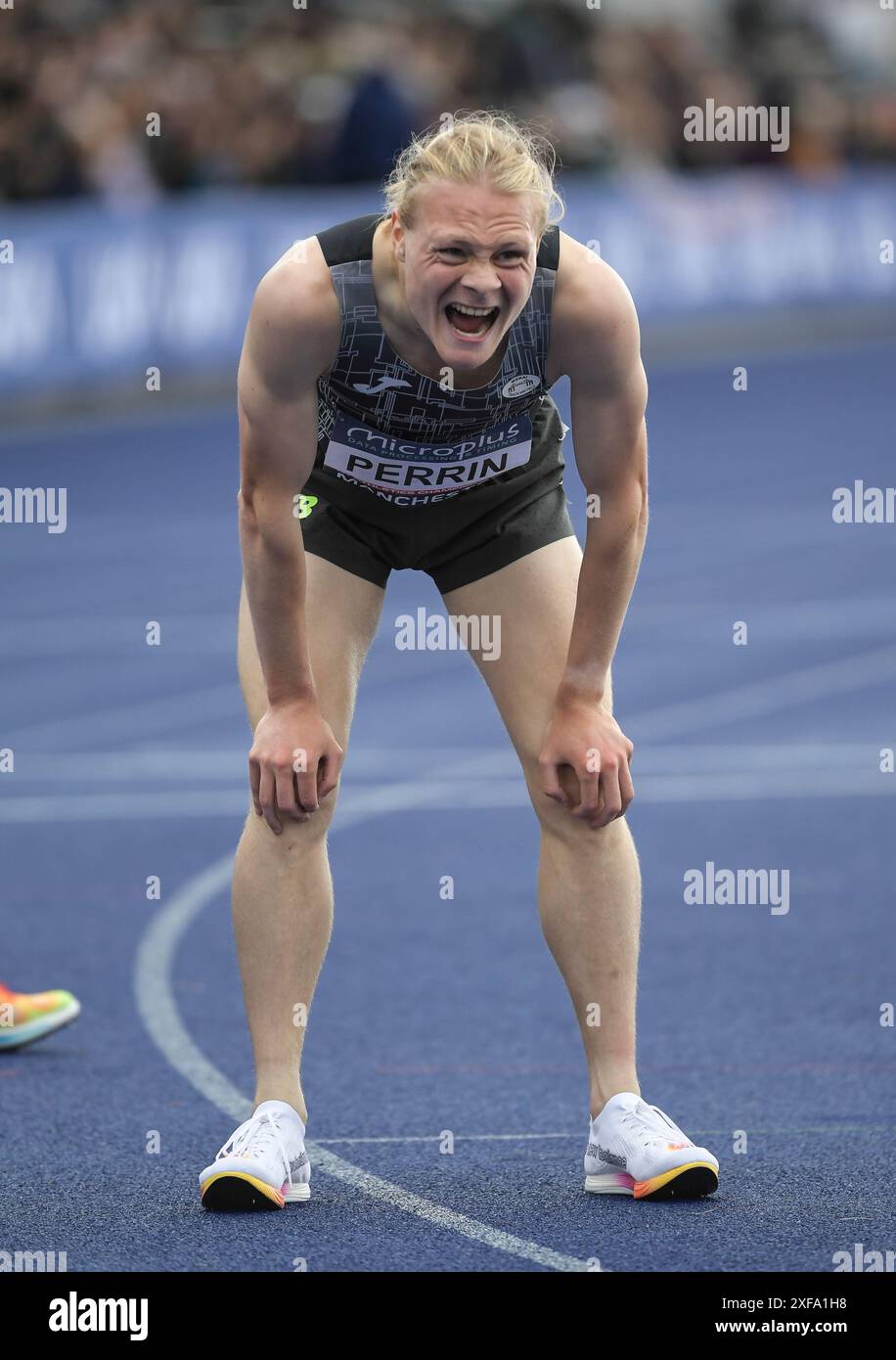 Osian Perrin competing in the men's 5000m final at the UK Athletics ...