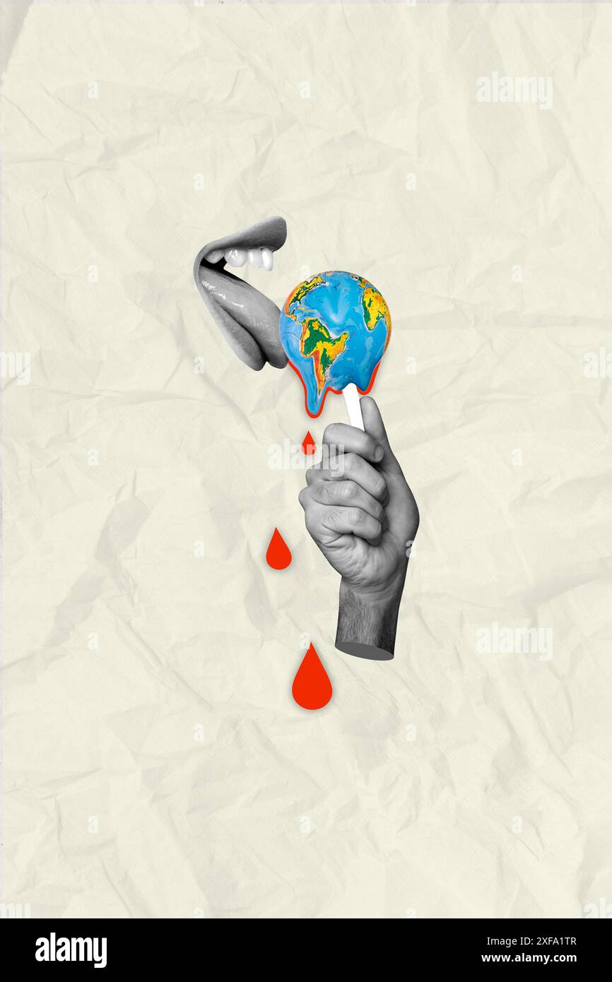 Vertical poster collage hand body fragment trash garbage pollution ...