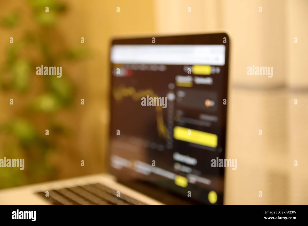 Stock exchange trading concept with blurred background. Blurred ...
