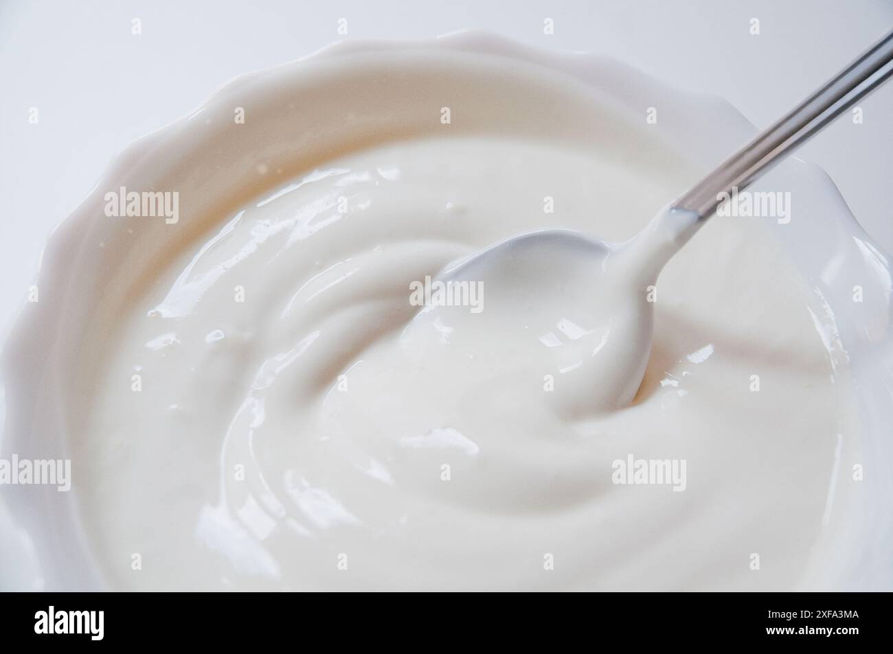 Greek yogurth. Close view Stock Photo - Alamy