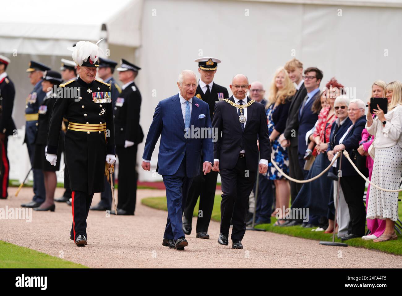 King Charles III with journalist and television correspondent, senior ...