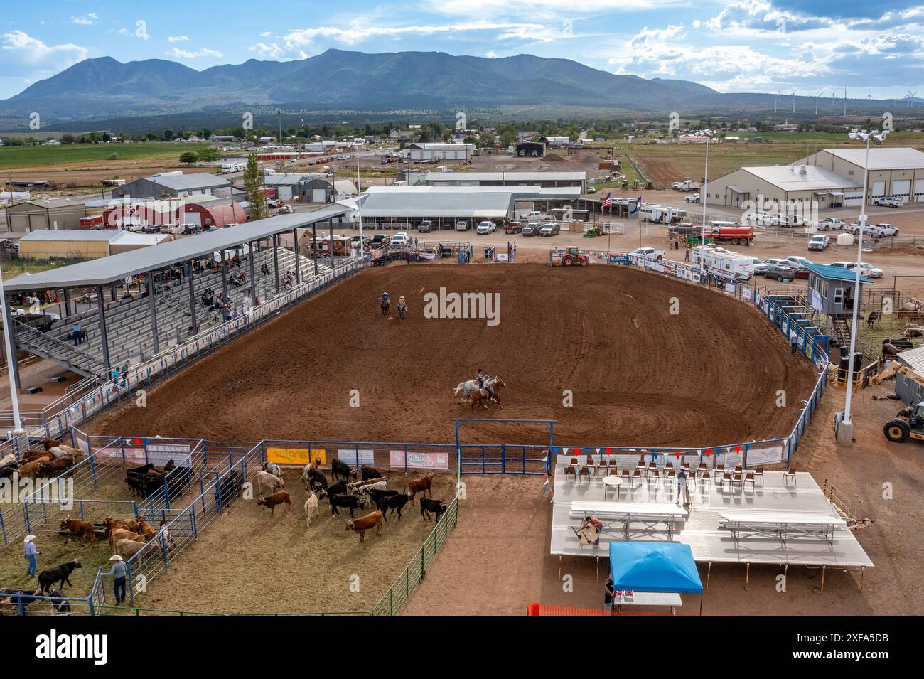 Aerial view of the San Juan County Rodeo Arena in Monticello, Utah ...