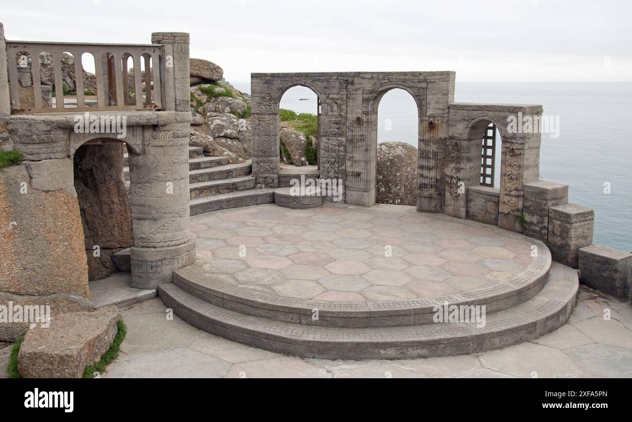 Stage and Coastal backdrop, Minack Theatre, Porthcurno, Cornwall, UK ...