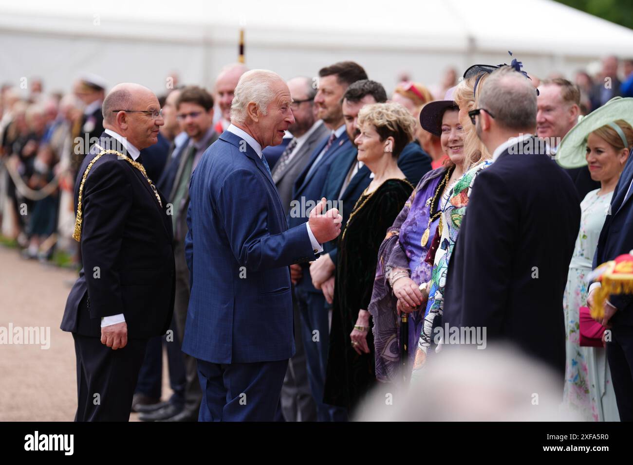 Lord Provost Councillor Robert Aldridge (left) with King Charles III ...