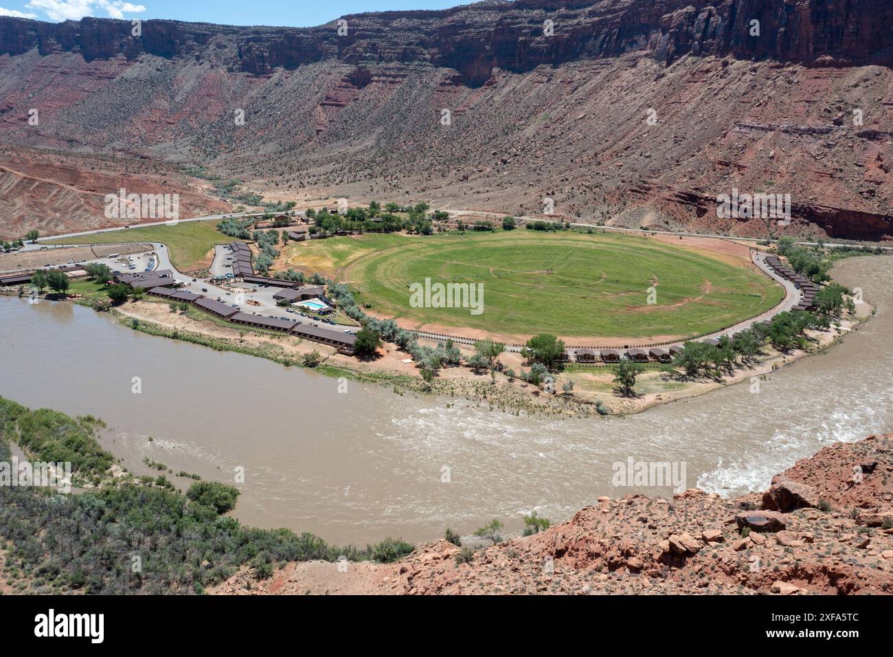 Red Cliffs Lodge, a former cattle ranch and now a tourist resort on the ...