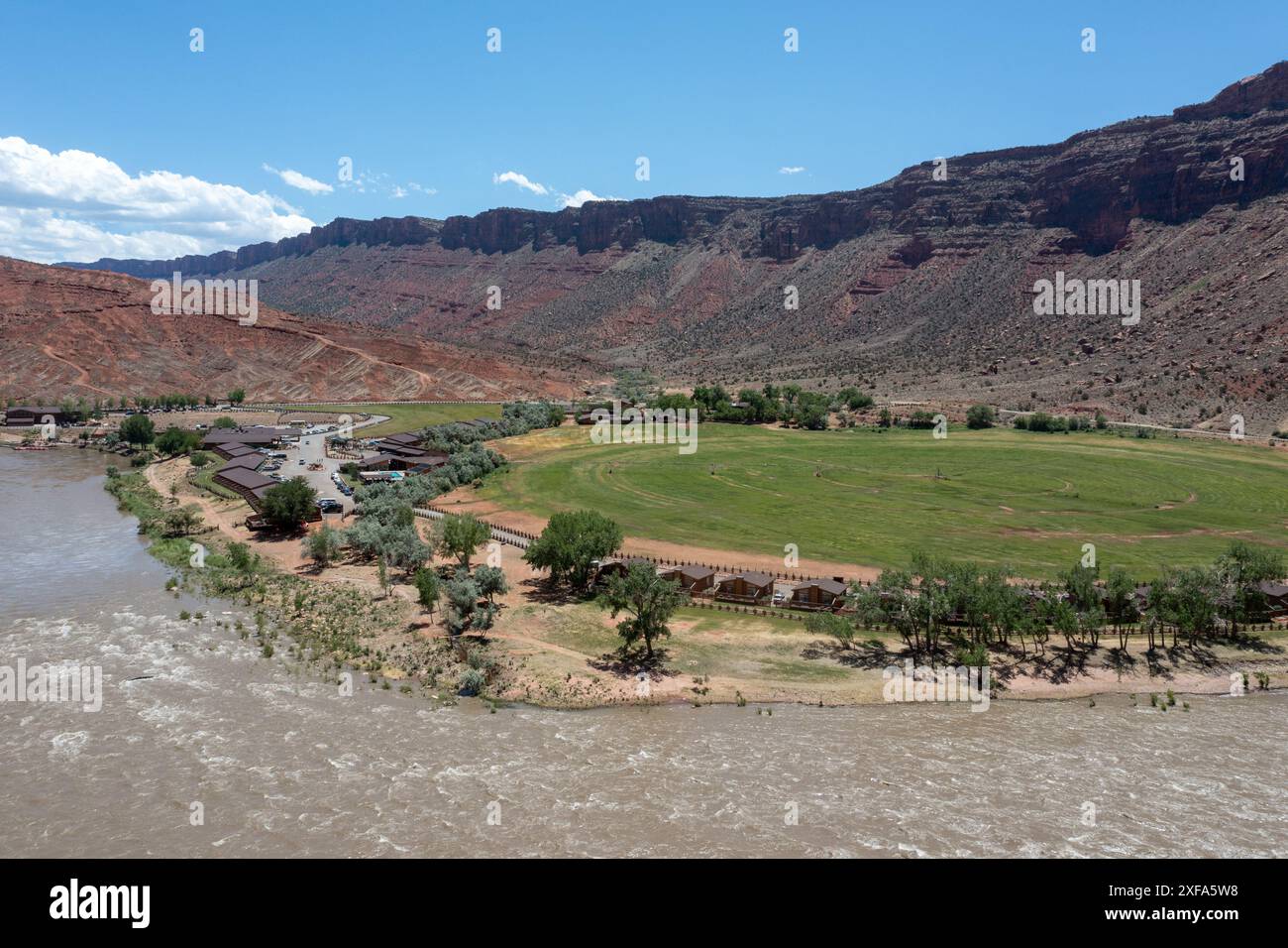 Red Cliffs Lodge, a former cattle ranch and now a tourist resort on the ...