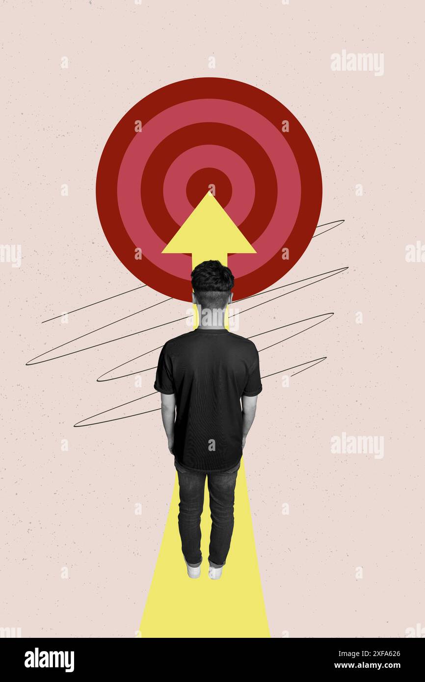 Composite trend artwork 3D sketch image photo collage of target aim ...