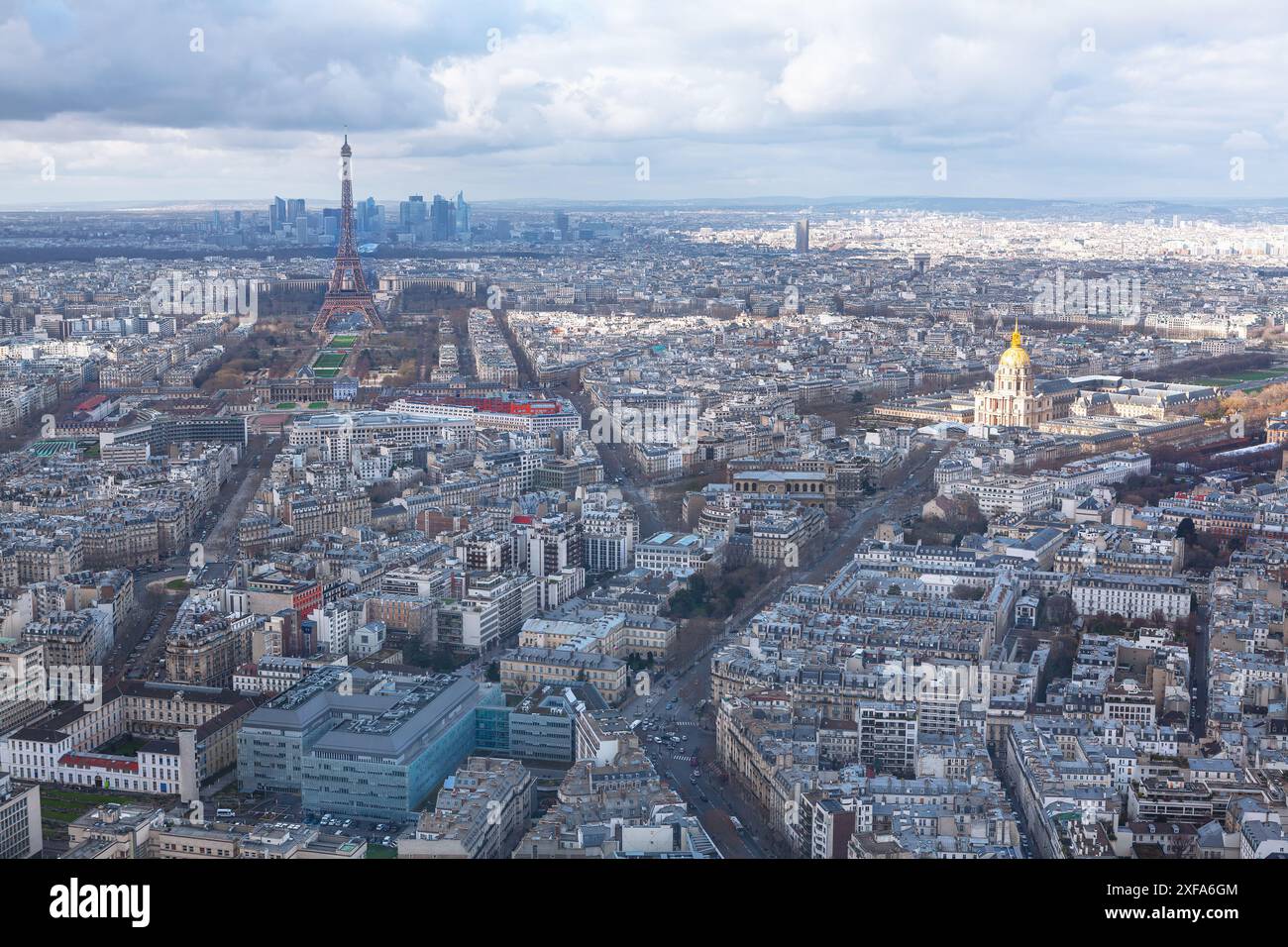 City of Paris is shown from above, with the Eiffel Tower visible in the ...