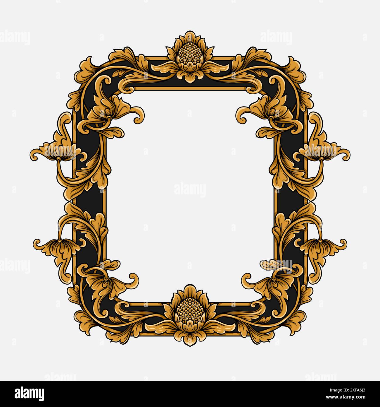 Ornate gold floral corner Stock Vector Images - Alamy