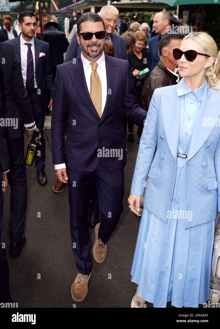 Dave Grohl and Jordyn Blum arrive on day two of the 2024 Wimbledon ...