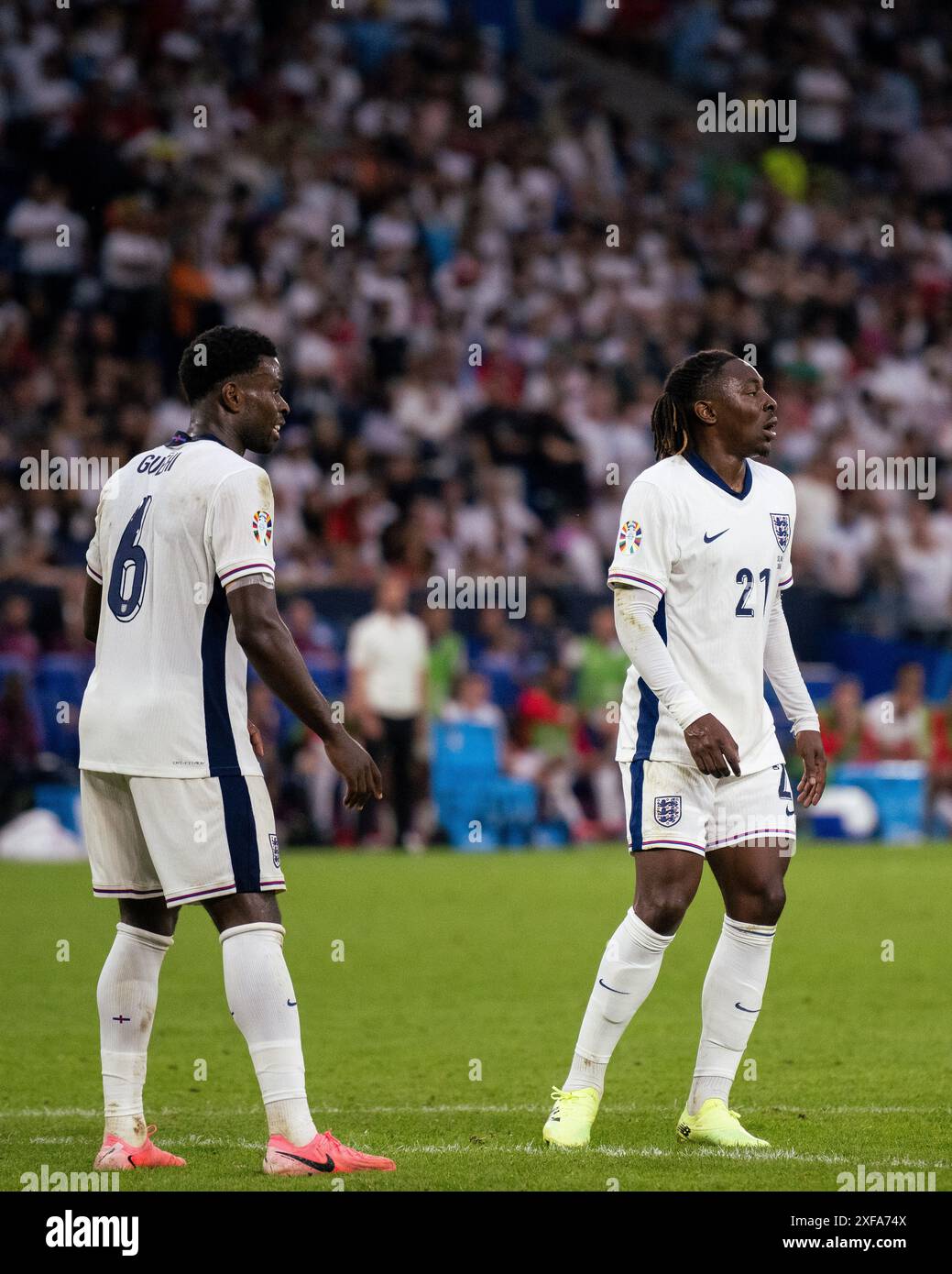 GELSENKIRCHEN, GERMANY - JUNE 30: Marc Guehi, Eberechi Eze of England during the UEFA EURO 2024 ...