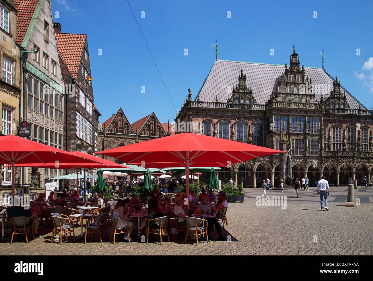 Town hall or Rathaus in Bremen, Germany 2024. Bremen is the second most ...